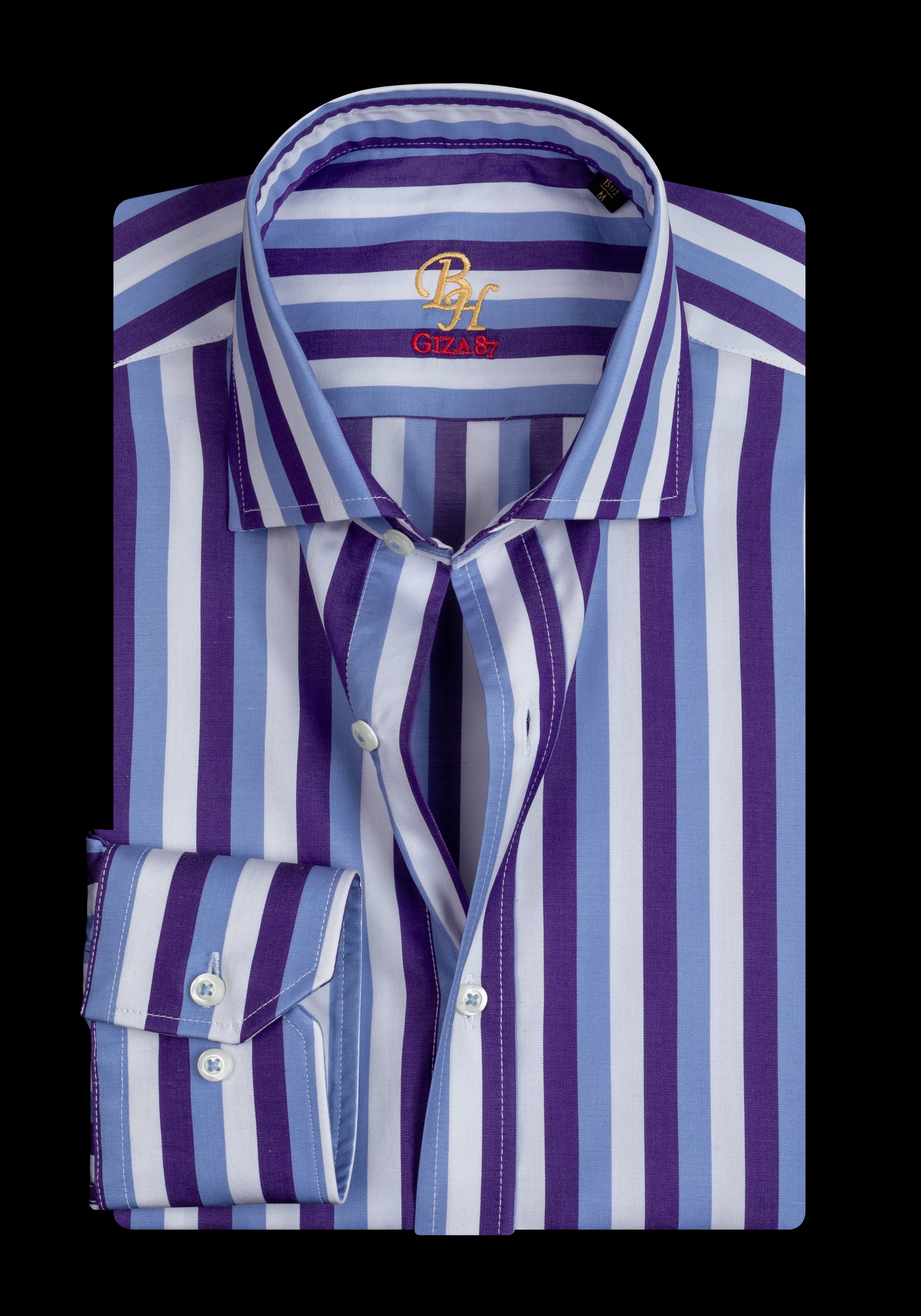 Giza 87 Cotton Parti-Colored Stripe Fine Twill Shirt – British House