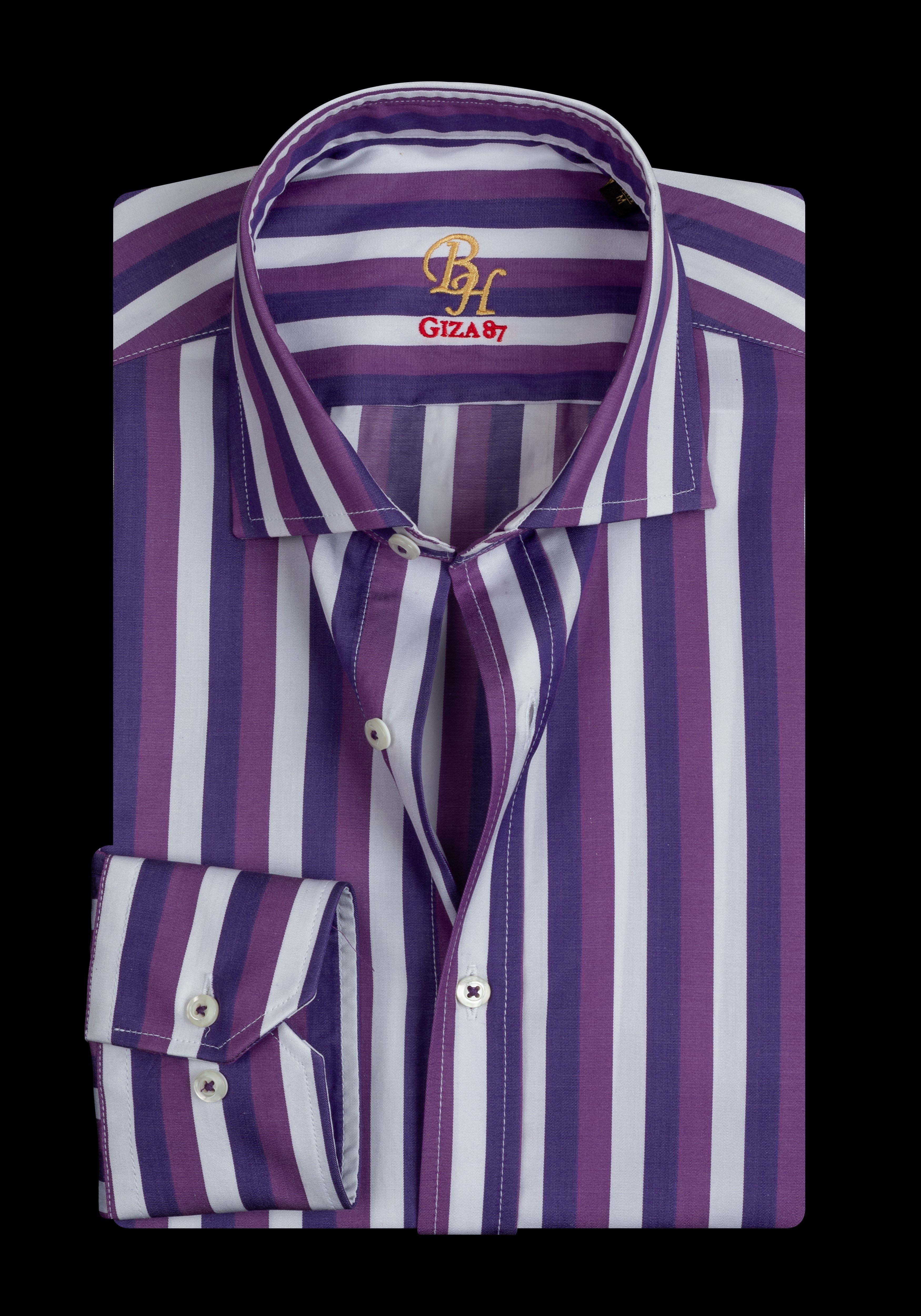 Giza 87 Cotton Parti-Colored Stripe Fine Twill Shirt – British House