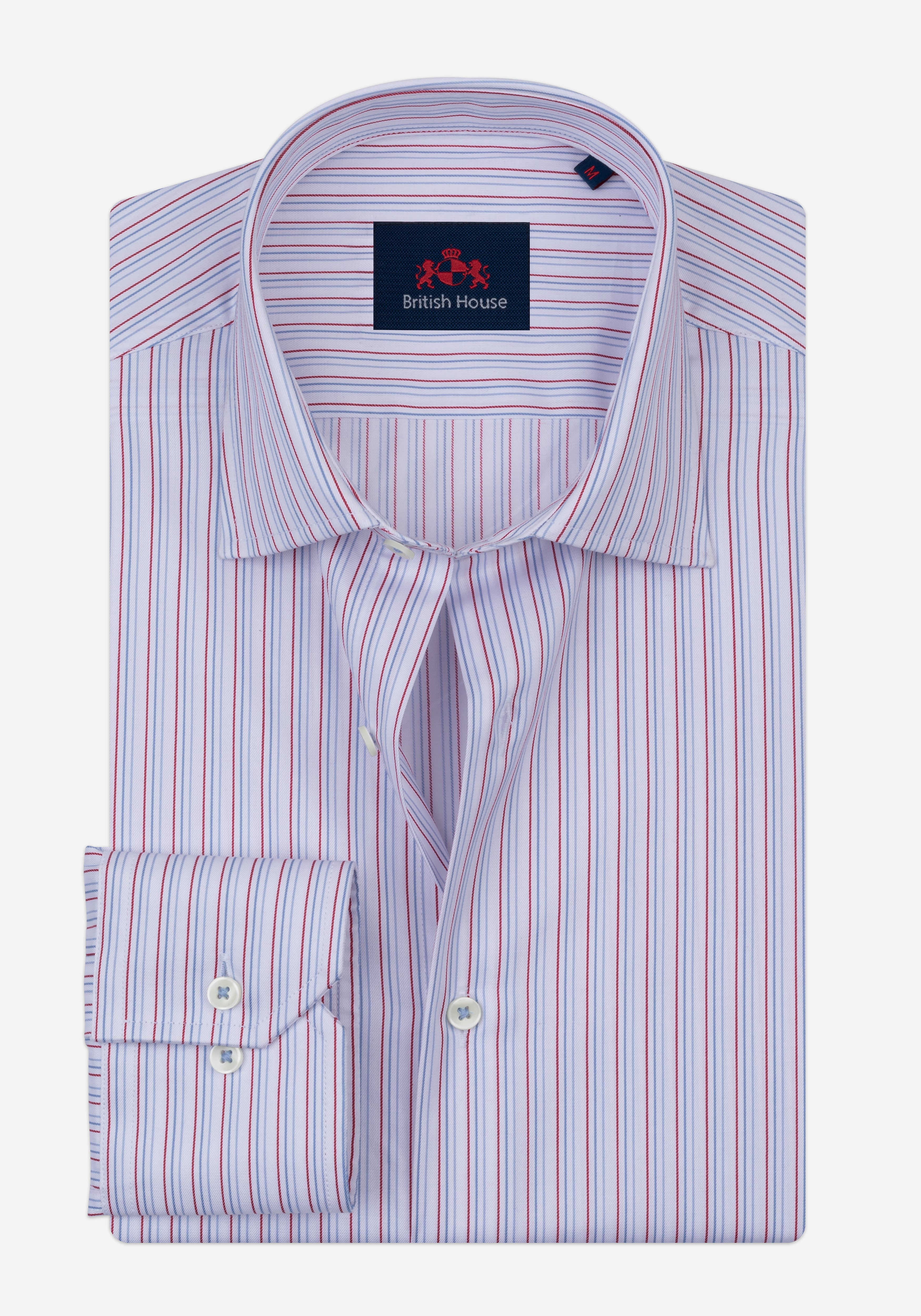 White Parti-Colored Stripe Twill Shirt – British House